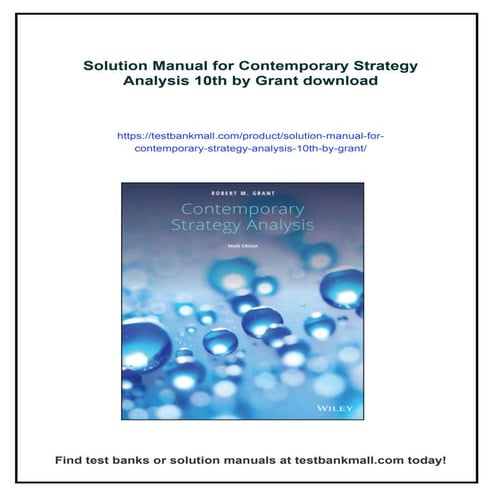 Solution Manual for Contemporary Strategy Analysis 10th by Grant | PDF