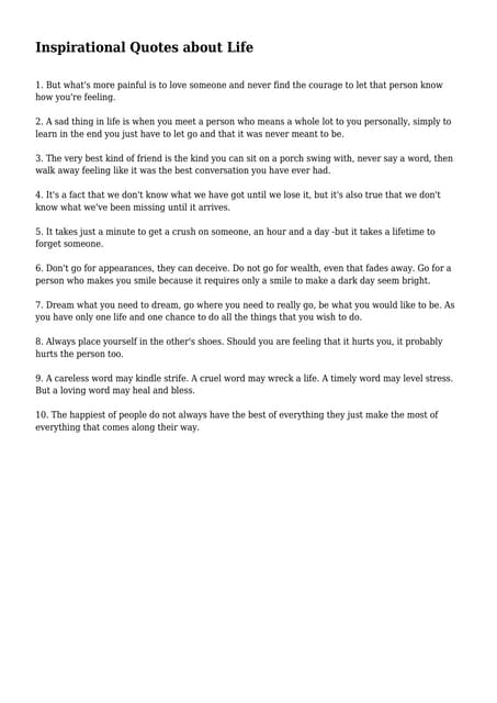 Inspirational Quotes about Life | PDF