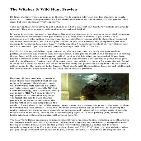 The Witcher 3: Wild Hunt Preview | PDF