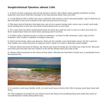 Inspirational Quotes about Life | PDF