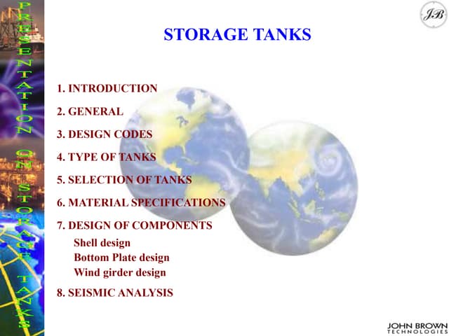 Table for separation distances and containment requirements for tanks ...