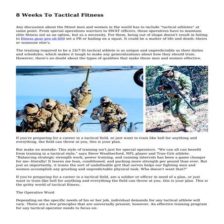 8 Weeks To Tactical Fitness | PDF