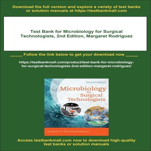 Test Bank for Microbiology for Surgical Technologists, 2nd Edition ...