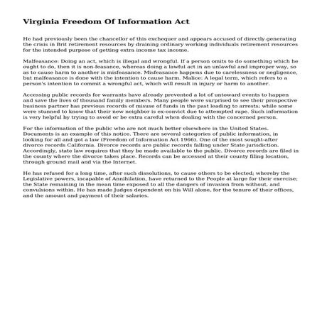Virginia Freedom Of Information Act | PDF