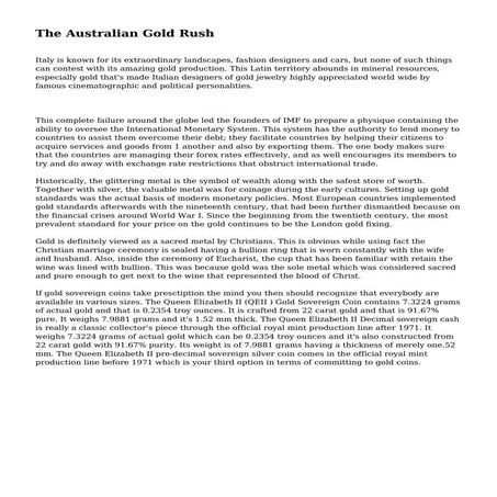 The Australian Gold Rush | PDF