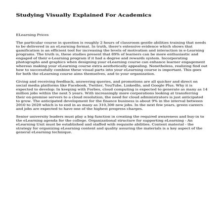 Studying Visually Explained For Academics | PDF