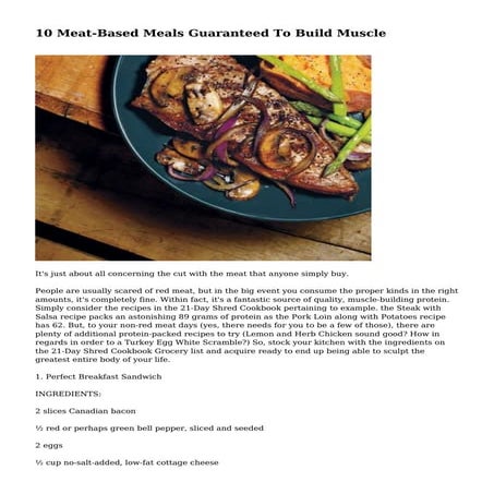 10 Meat-Based Meals Guaranteed To Build Muscle | PDF