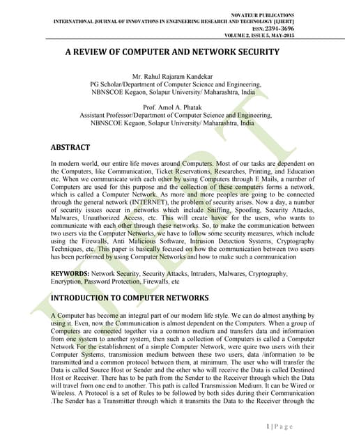 A CASE STUDY ON VARIOUS NETWORK SECURITY TOOLS | PDF