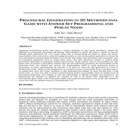 PROCEDURAL GENERATION IN 2D METROIDVANIA GAME WITH ANSWER SET ...
