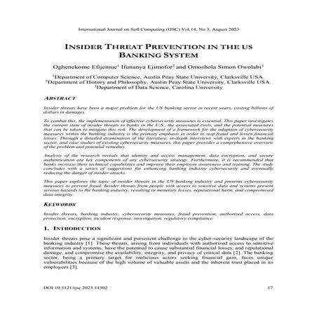 Insider Threat Prevention in the US Banking System | PDF | Financial ...