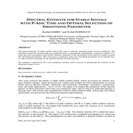 SPECTRAL ESTIMATE FOR STABLE SIGNALS WITH P-ADIC TIME AND OPTIMAL SELECTION OF SMOOTHING ...
