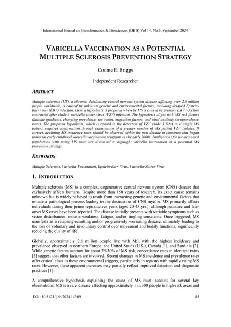 VARICELLA VACCINATION: A POTENTIAL STRATEGY FOR PREVENTING MULTIPLE ...