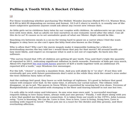 Pulling A Tooth With A Rocket (Video) | PDF | Parenting Teens | Parenting