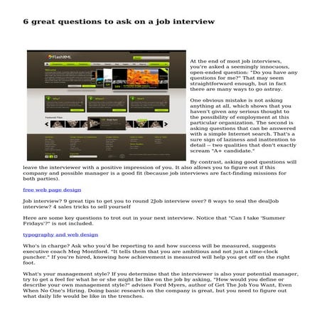 10 Smart Questions To Ask Hiring Managers In A Job Interview | PPTX