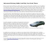 Advanced Driving Skills And Why You Need Them
