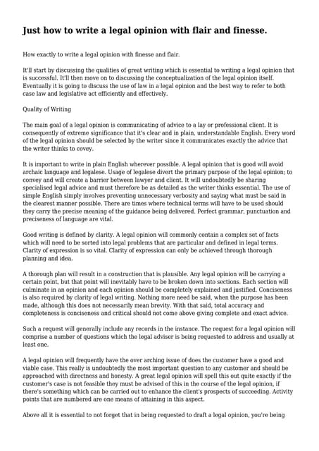Legal opinion sample | DOCX