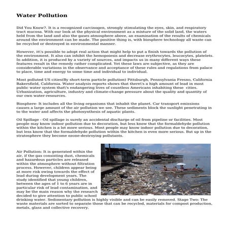 Water Pollution | PDF