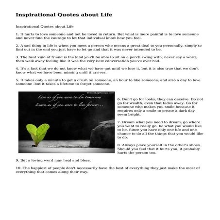 Inspirational Quotes about Life | PDF