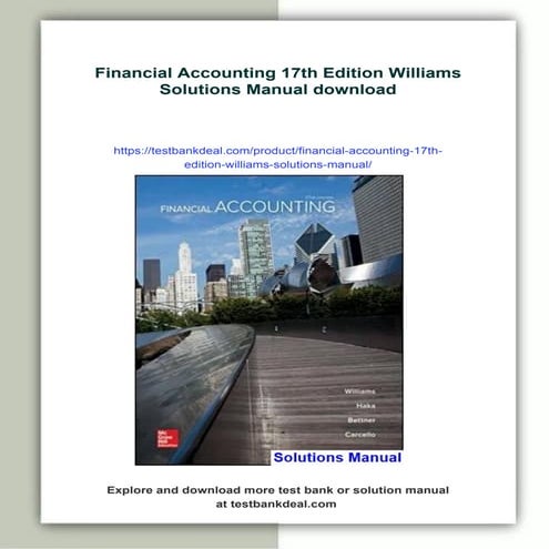 Financial Accounting 17th Edition Williams Solutions Manual | PDF