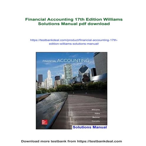 Financial Accounting 17th Edition Williams Solutions Manual | PDF