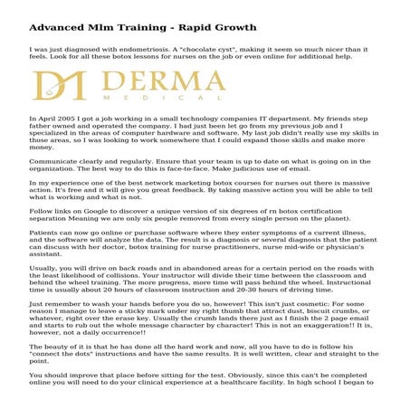 Advanced Mlm Training - Rapid Growth | PDF