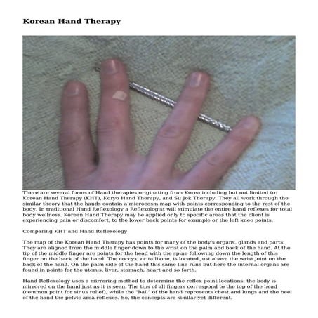 Korean Hand Therapy | PDF