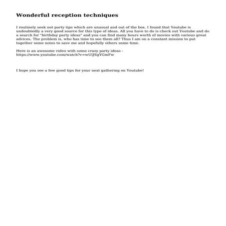 Wonderful reception techniques | PDF | Home Entertaining | Home & Garden