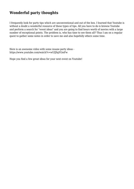 Fantastic party ideas | PDF