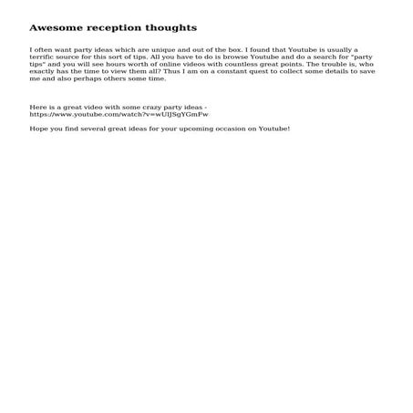Great reception thoughts | PDF