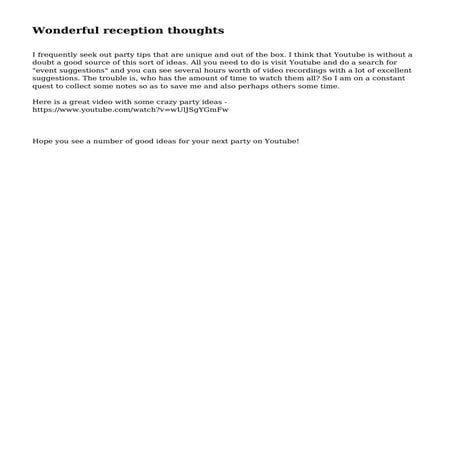 Great reception thoughts | PDF