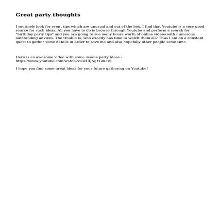 Great birthday party suggestions | PDF