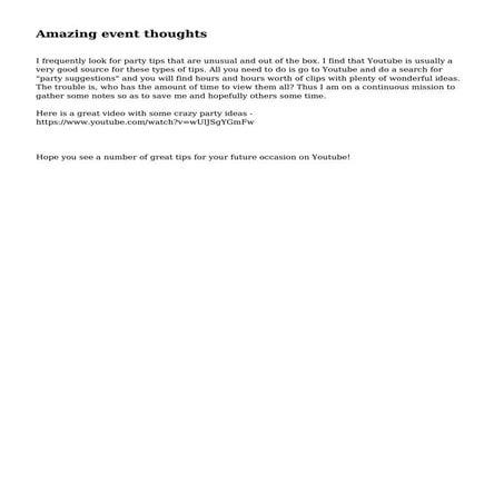 Amazing event thoughts | PDF