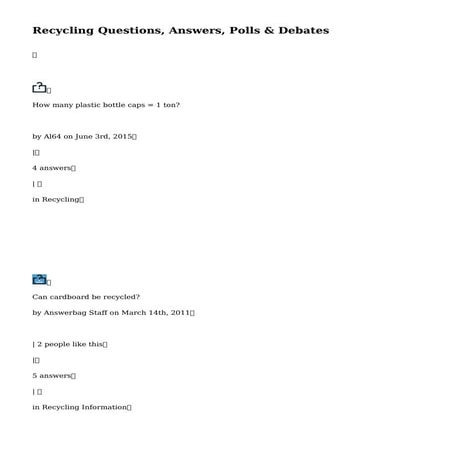 Recycling Questions, Answers, Polls & Debates | PDF