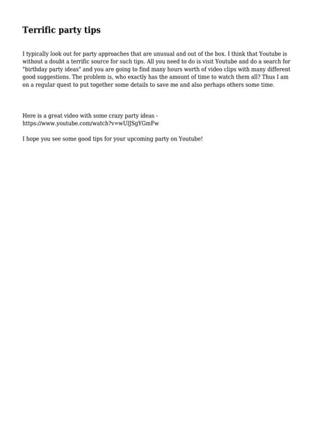 Awesome birthday party techniques | PDF