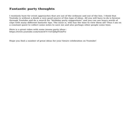 Fantastic party thoughts | PDF