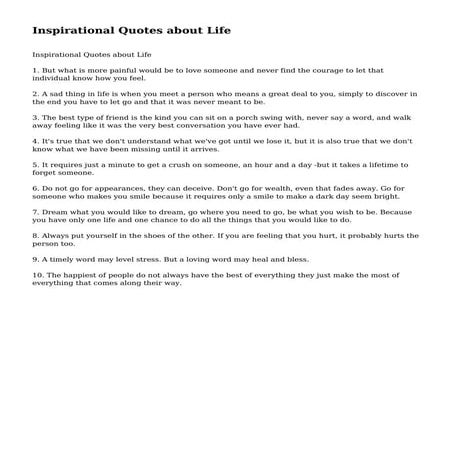 Inspirational Quotes about Life | PDF