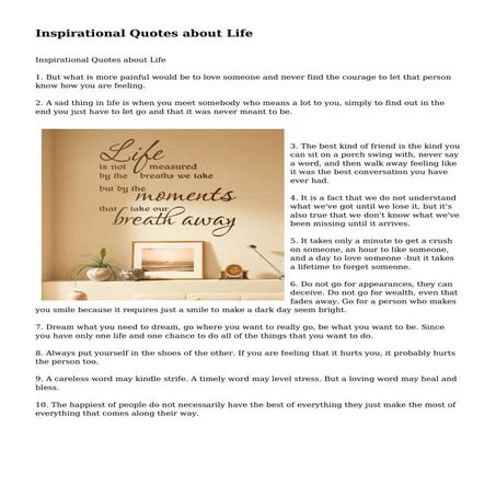 Inspirational Quotes about Life | PDF