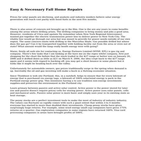 Easy & Necessary Fall Home Repairs | PDF