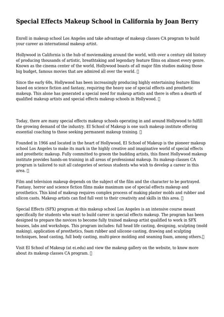 Effects Makeup Schools