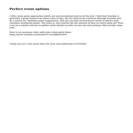 Perfect event options | PDF