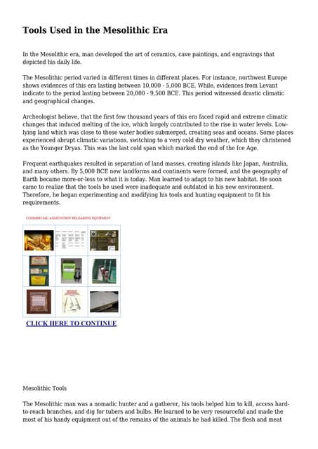 Mesolithic age | PPT | Geology | Science