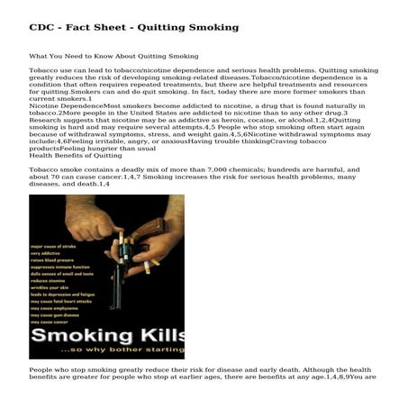 CDC - Fact Sheet - Quitting Smoking | PDF