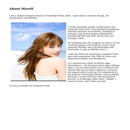 About Myself | PDF | Web Design and HTML | Internet