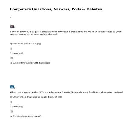 Computers Questions, Answers, Polls & Debates | PDF