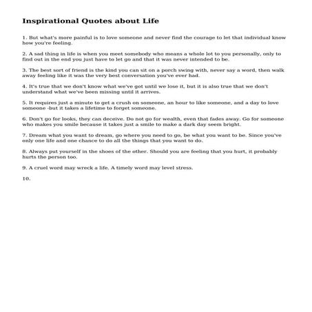 Inspirational Quotes about Life | PDF | Bereavement | Family and ...