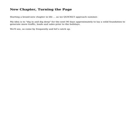 New Chapter, Turning the Page | PDF