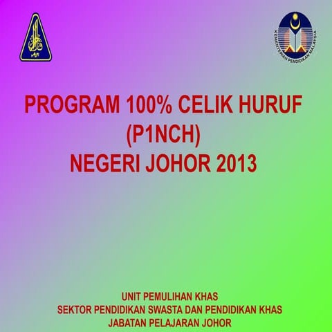 Program 100% Celik Huruf (P1NCH) Ng Johor 2013 | PPTX