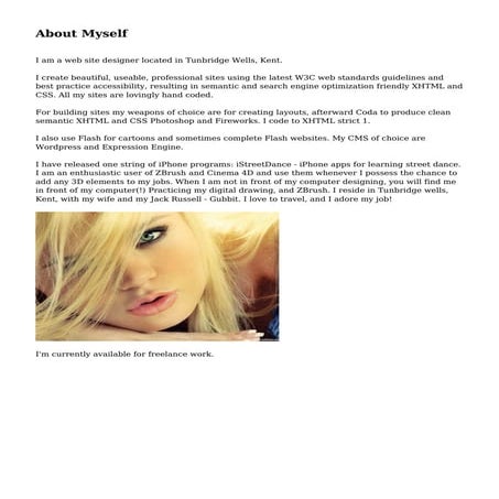 About Myself | PDF | Web Design and HTML | Internet