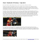 Basic Standards Of boxing - Upgraded