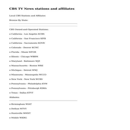 CBS TV News stations and affiliates | PDF